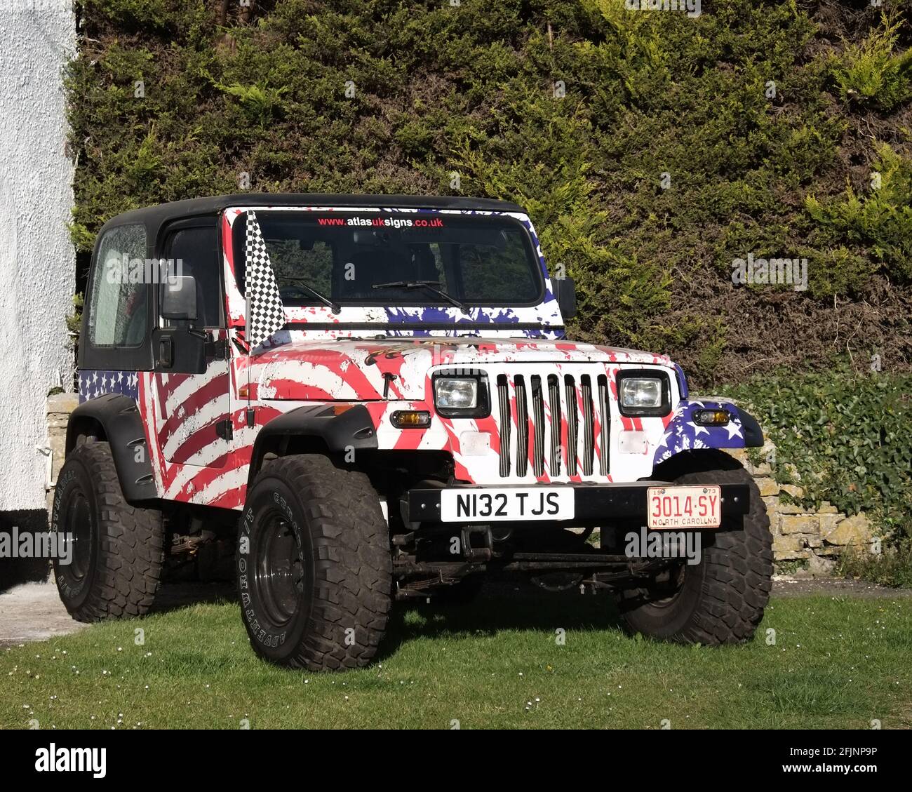 April 2021 - A classic American cj jeep painted red white & blue used ...