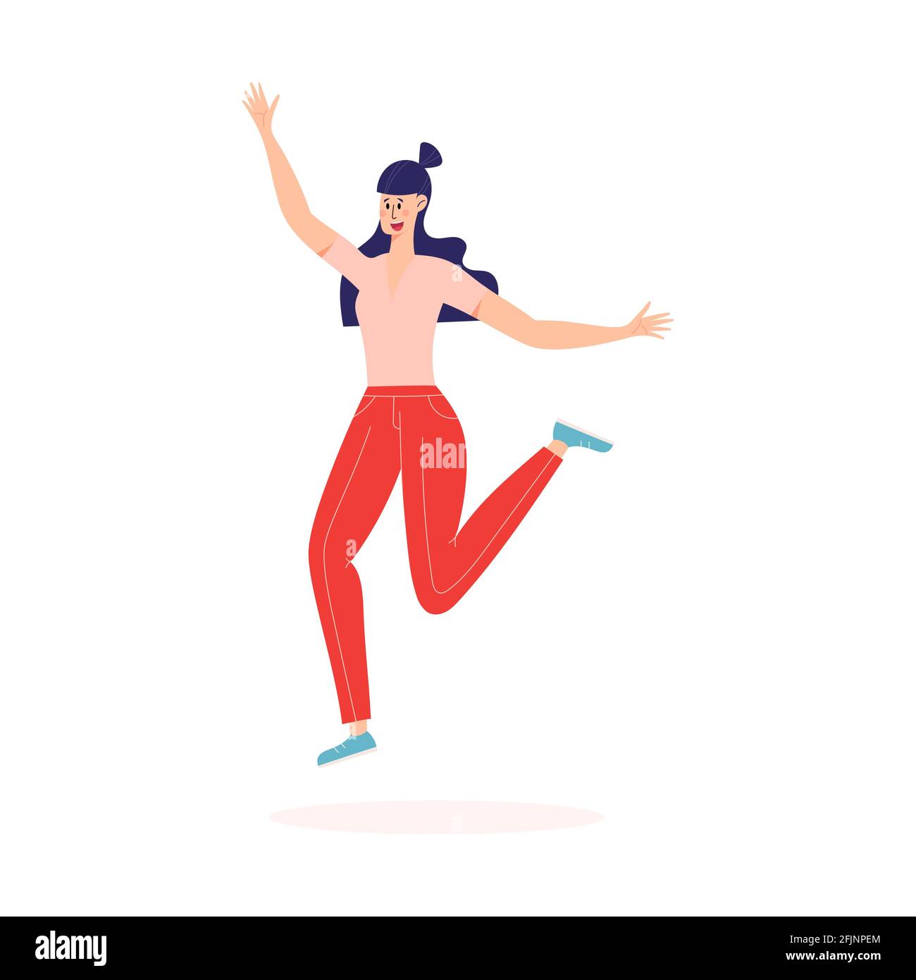 Happy jumping people Stock Vector Image & Art - Alamy