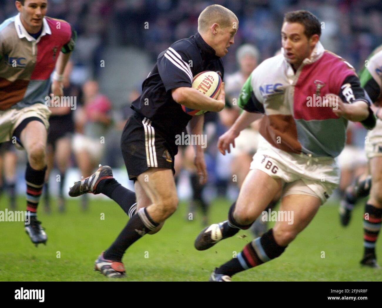 RUGBY UNION TETLEY BITTER CUP FINAL TWICKENHAM FEB 2001 DAVE WALDER ON ...