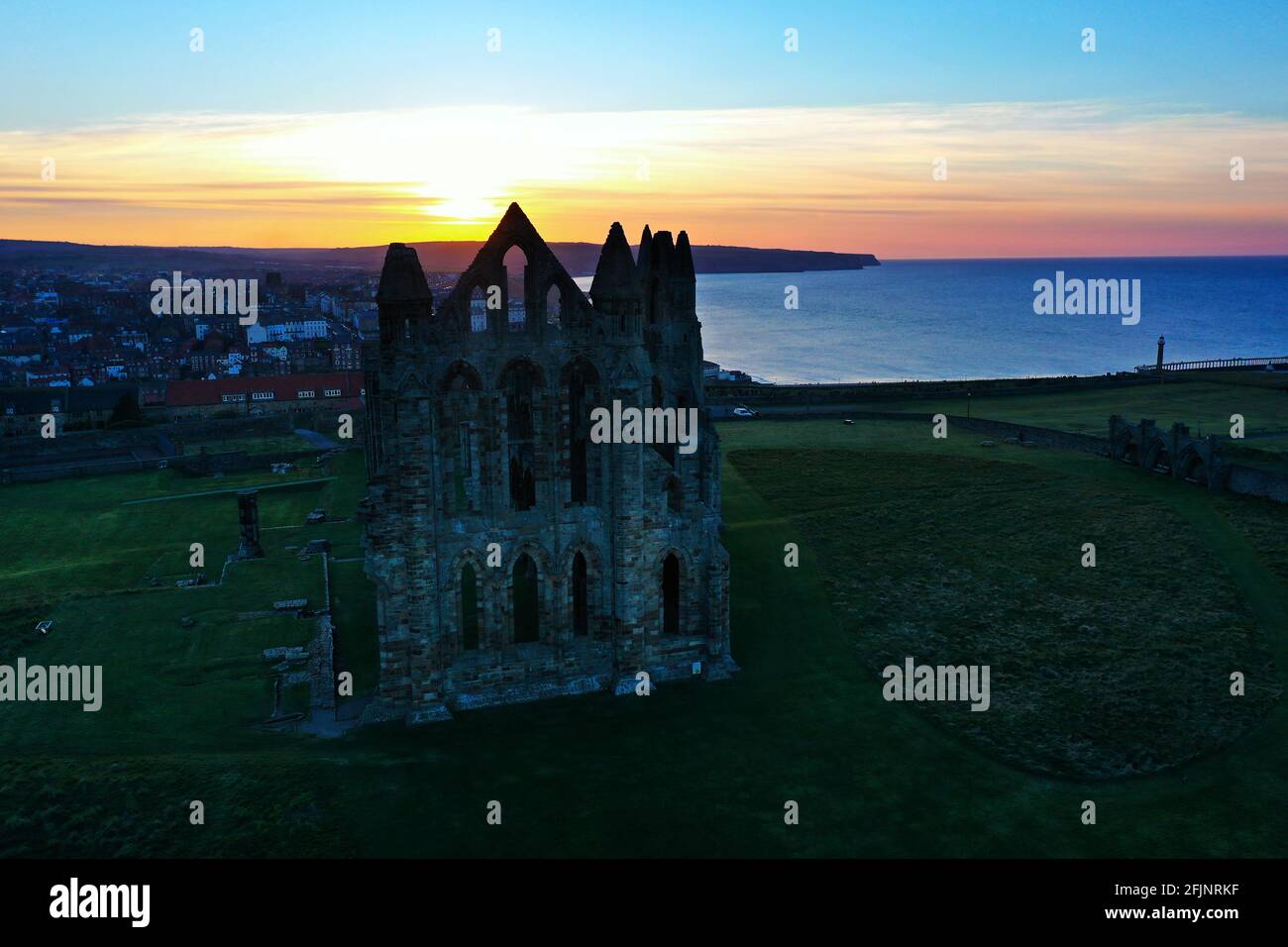 Sunset at Whitby Abbey Stock Photo - Alamy