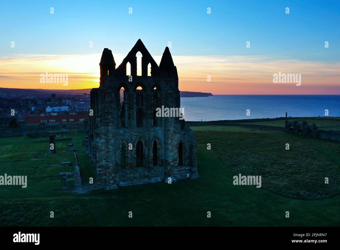 Sunset at Whitby Abbey Stock Photo - Alamy