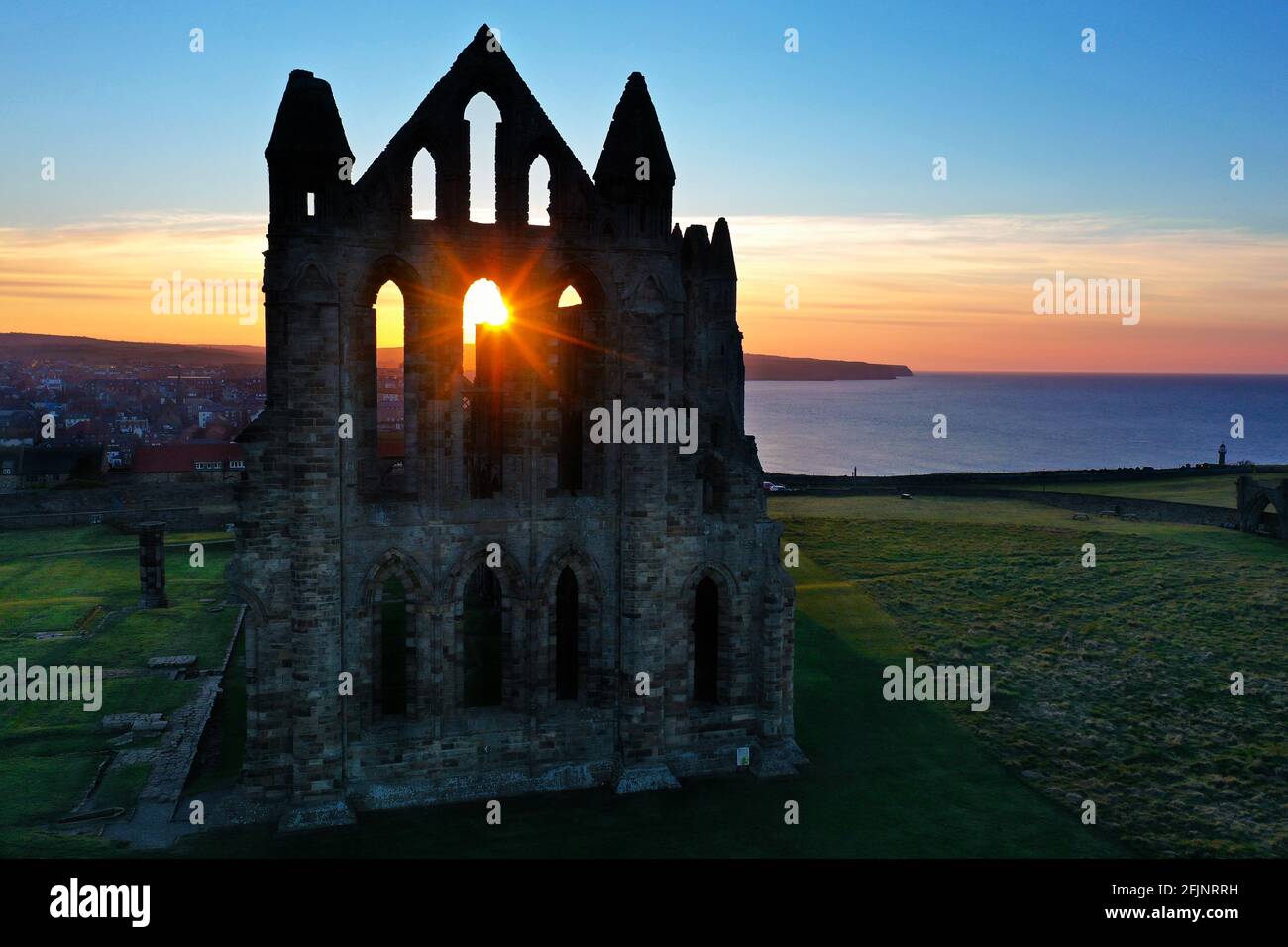 Sunset at Whitby Abbey Stock Photo - Alamy