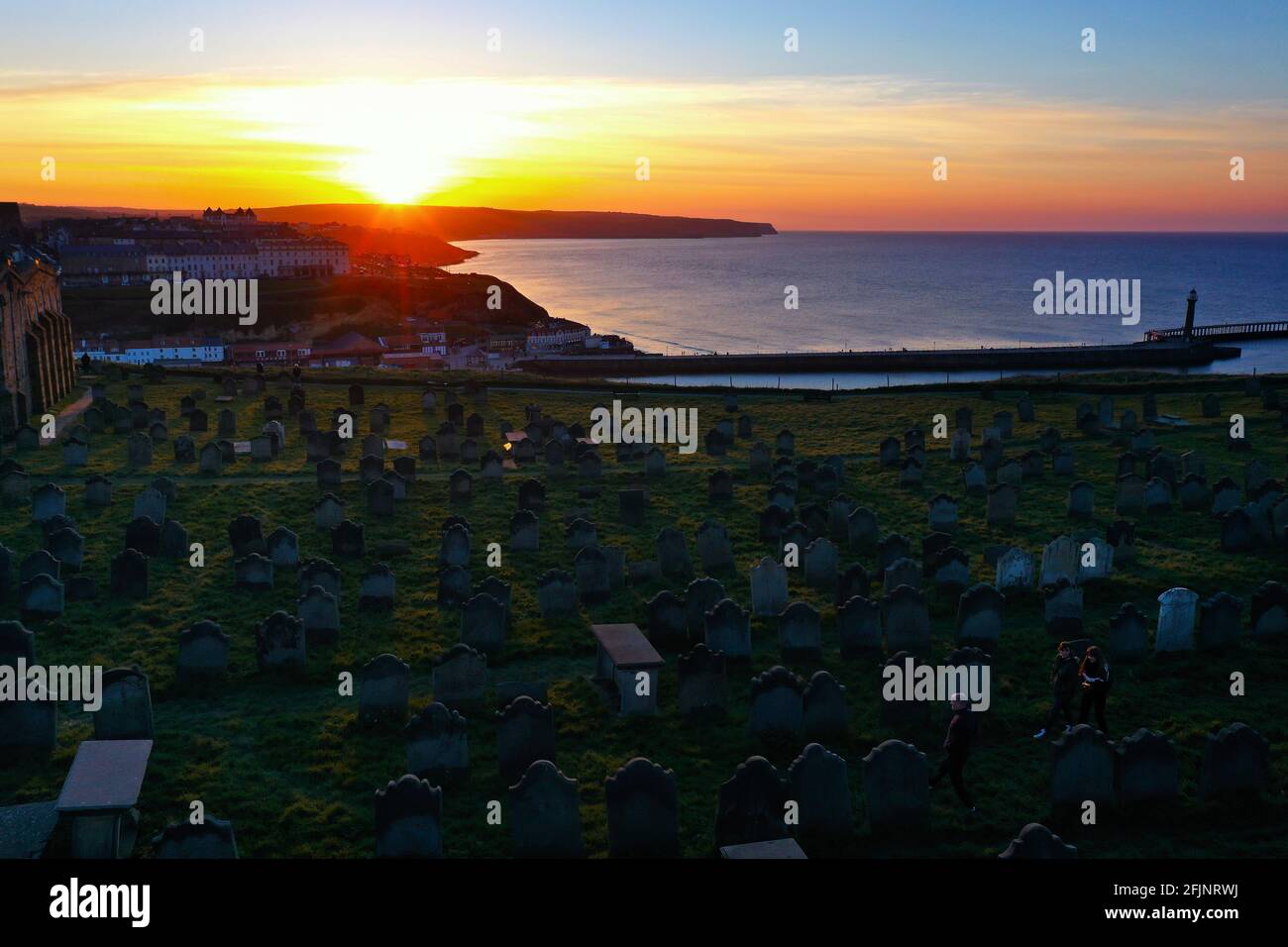 Sunset at Whitby Abbey Stock Photo - Alamy