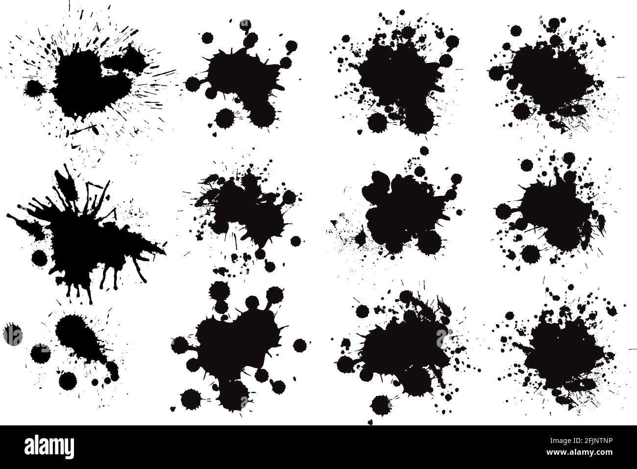 Black ink splashes. Grunge splatters. Abstract background. Grunge text ...