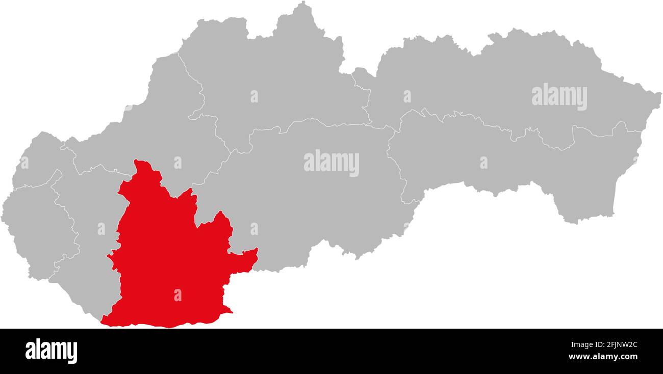 Nitra Region isolated on Slovakia map. Gray background. Backgrounds and ...