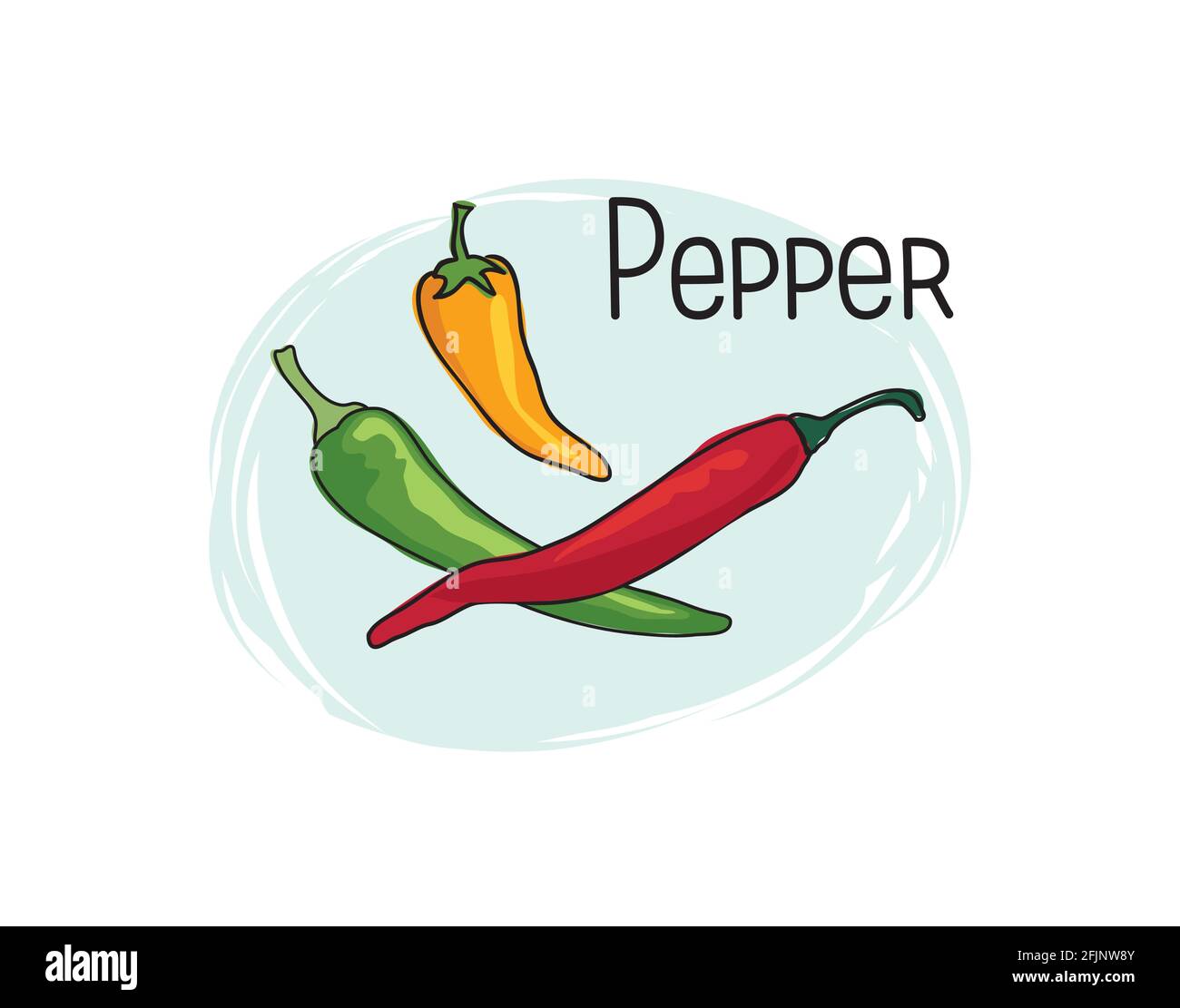 Pepper icon. Half and full spice pepper isolated on white background ...