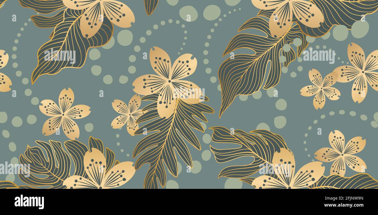 Floral seamless pattern in eastern style. Flower background. Flourish ...