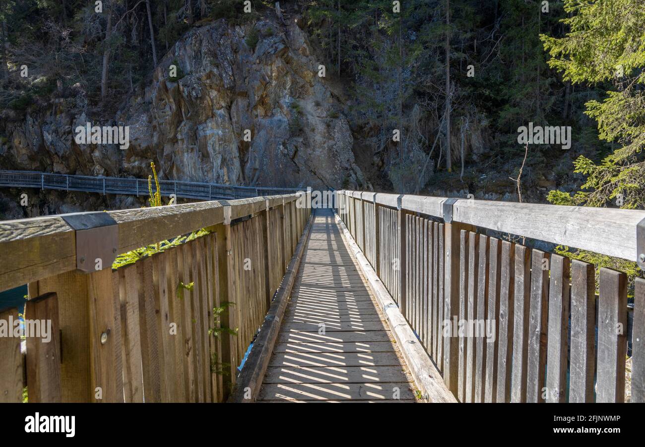 Hiking along the Oetztaler Ache to the Wellerbruecke in the Oetztal ...