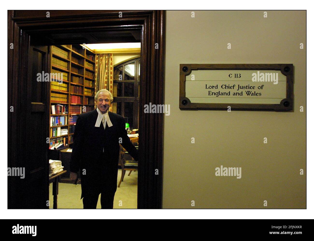Lord Chief Justice Woolf... in his office in the Law Courts.pic David ...