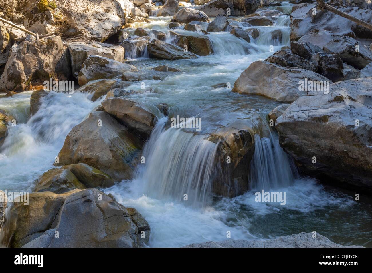Hiking along the Oetztaler Ache to the Wellerbruecke in the Oetztal ...