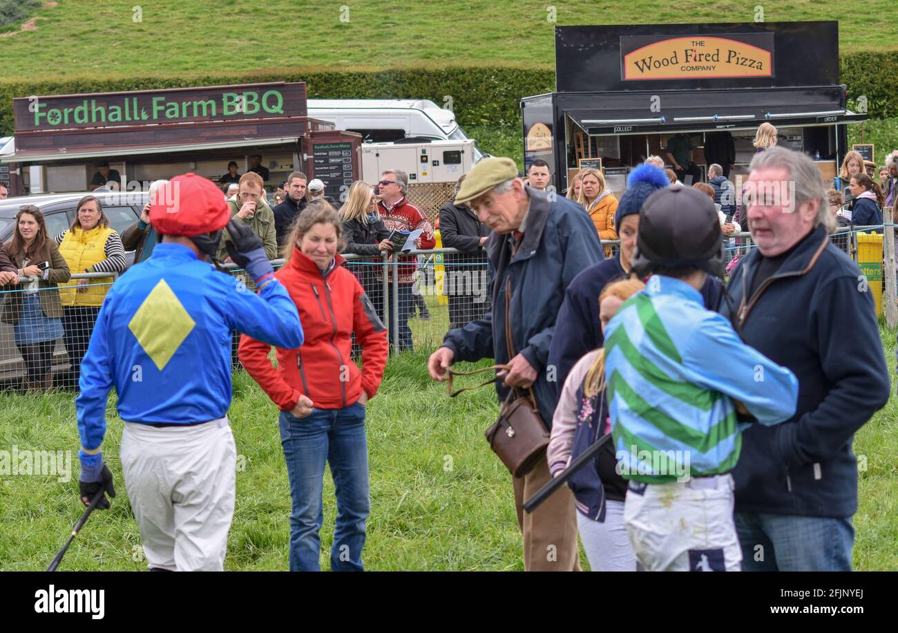 Eyton Races on a bank holiday Monday, Horse Racing at its best Stock ...
