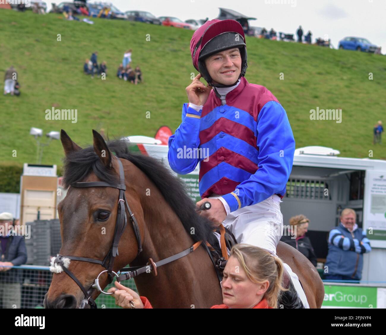 Eyton Races on a bank holiday Monday, Horse Racing at its best Stock ...