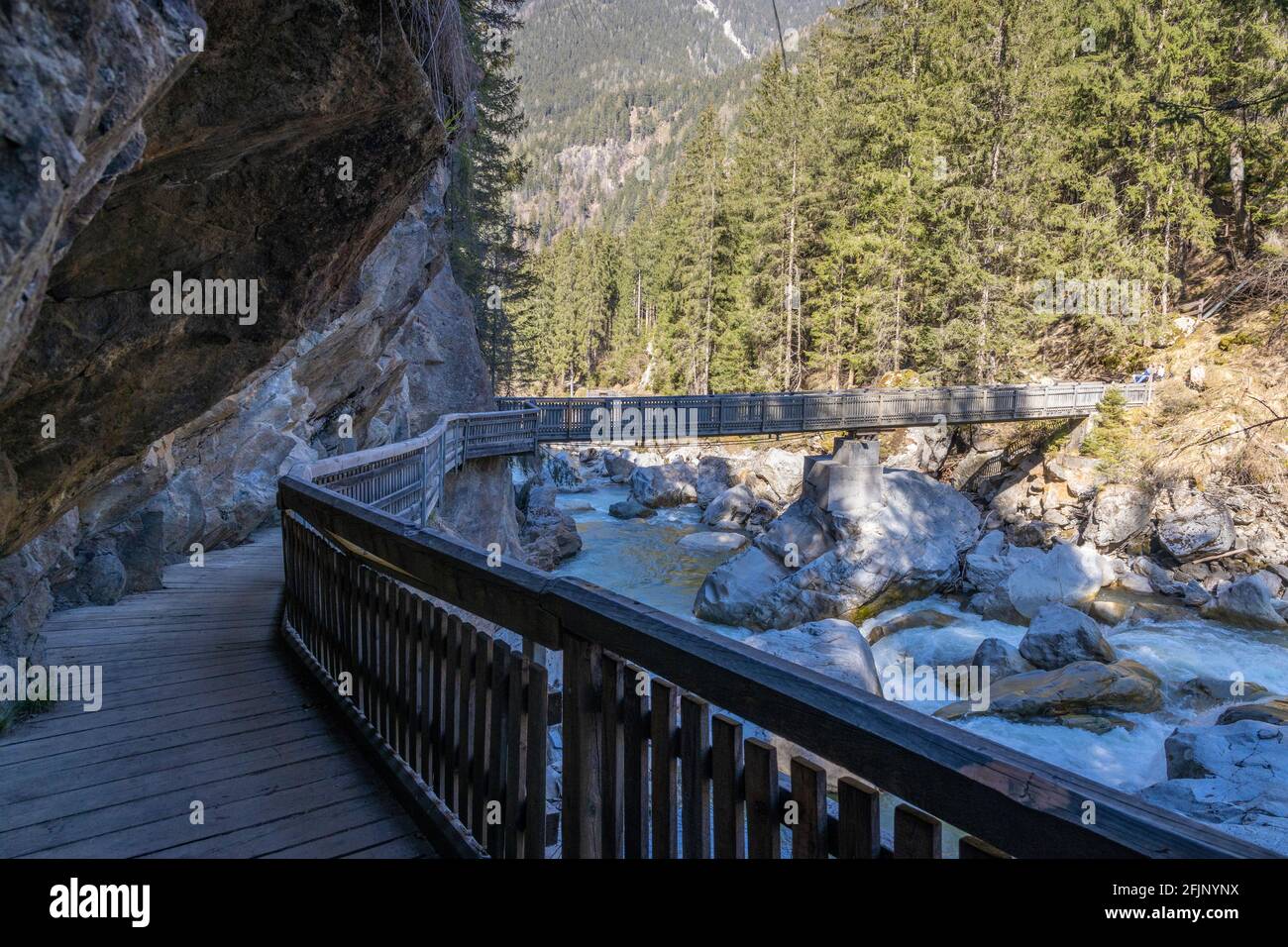 Hiking along the Oetztaler Ache to the Wellerbruecke in the Oetztal ...