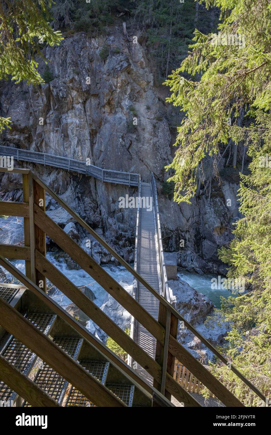 Hiking along the Oetztaler Ache to the Wellerbruecke in the Oetztal ...