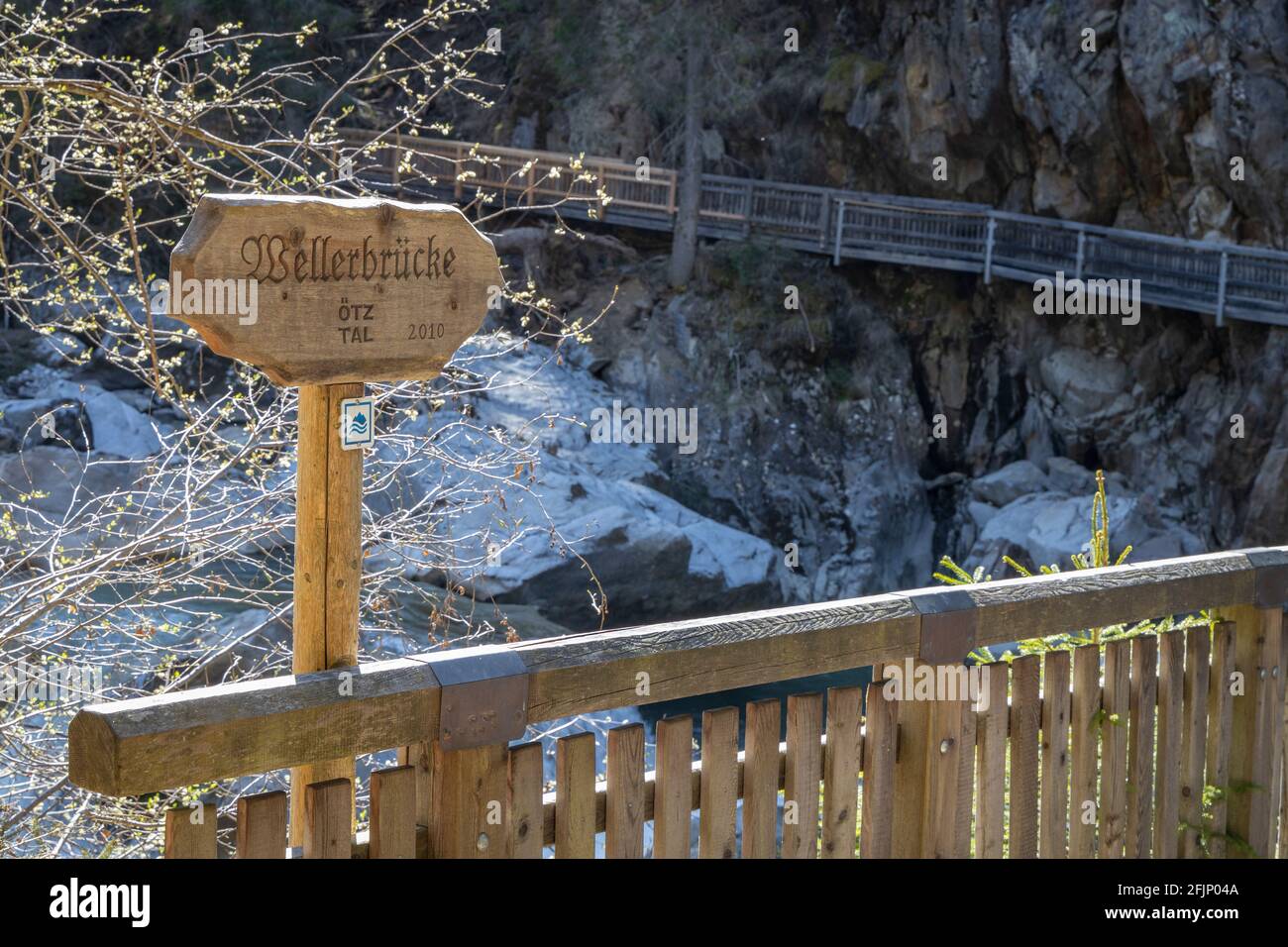 Hiking along the Oetztaler Ache to the Wellerbruecke in the Oetztal ...