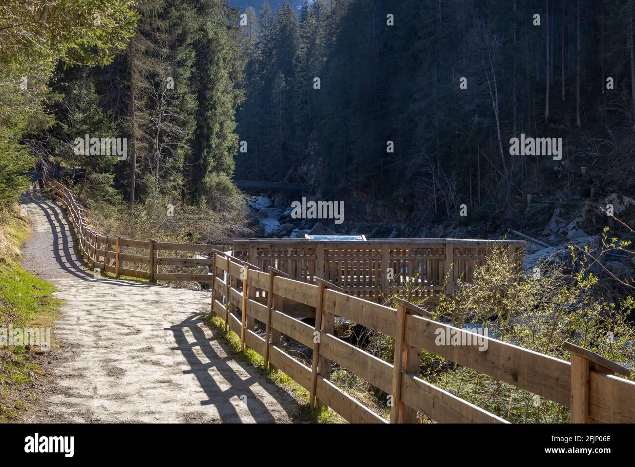 Hiking along the Oetztaler Ache to the Wellerbruecke in the Oetztal ...