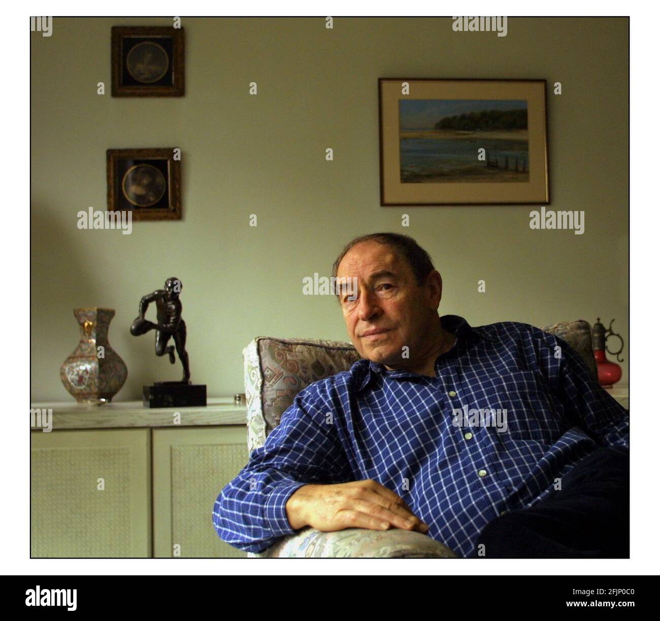 Cliff Morgan ex Welsh rugby player at home in his flat in London.pic ...