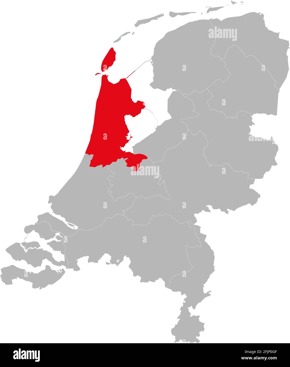 Noord holland netherlands province highlighted on netherlands political ...