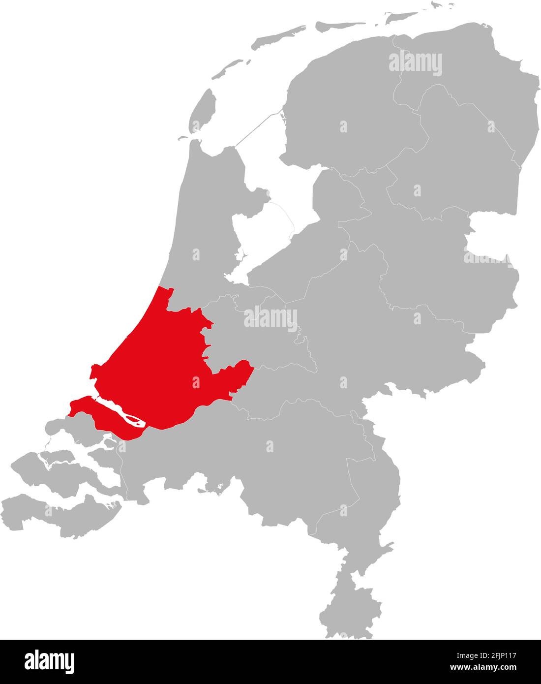 Zuid-holland netherlands province highlighted on netherlands political ...