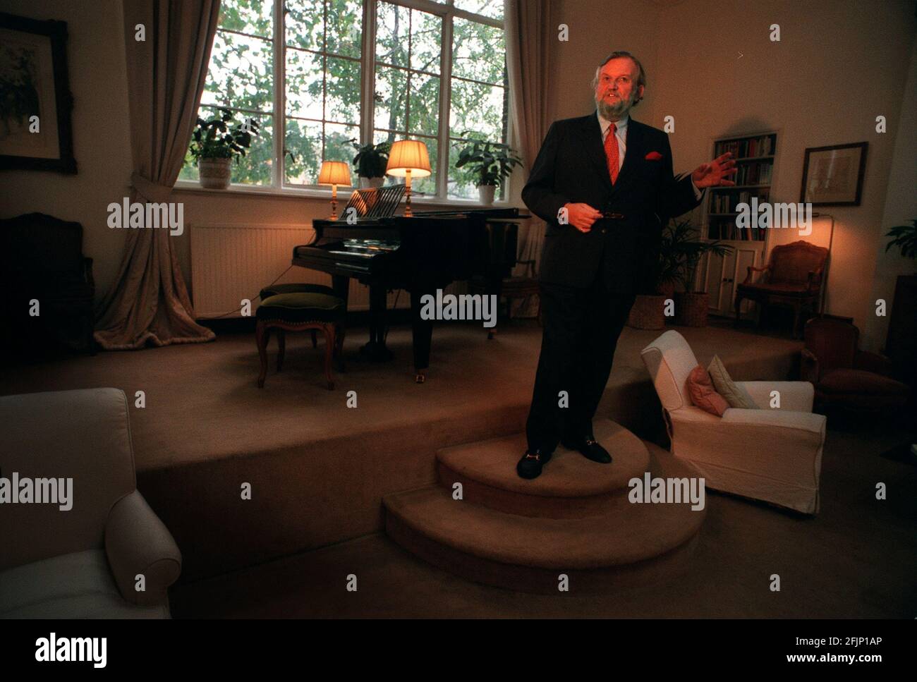 Sheridian Morley on stage at Noel Coward October 1998 house at Gerald ...