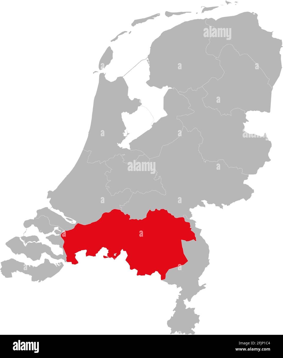 Noord brabant netherlands province highlighted on netherlands political ...