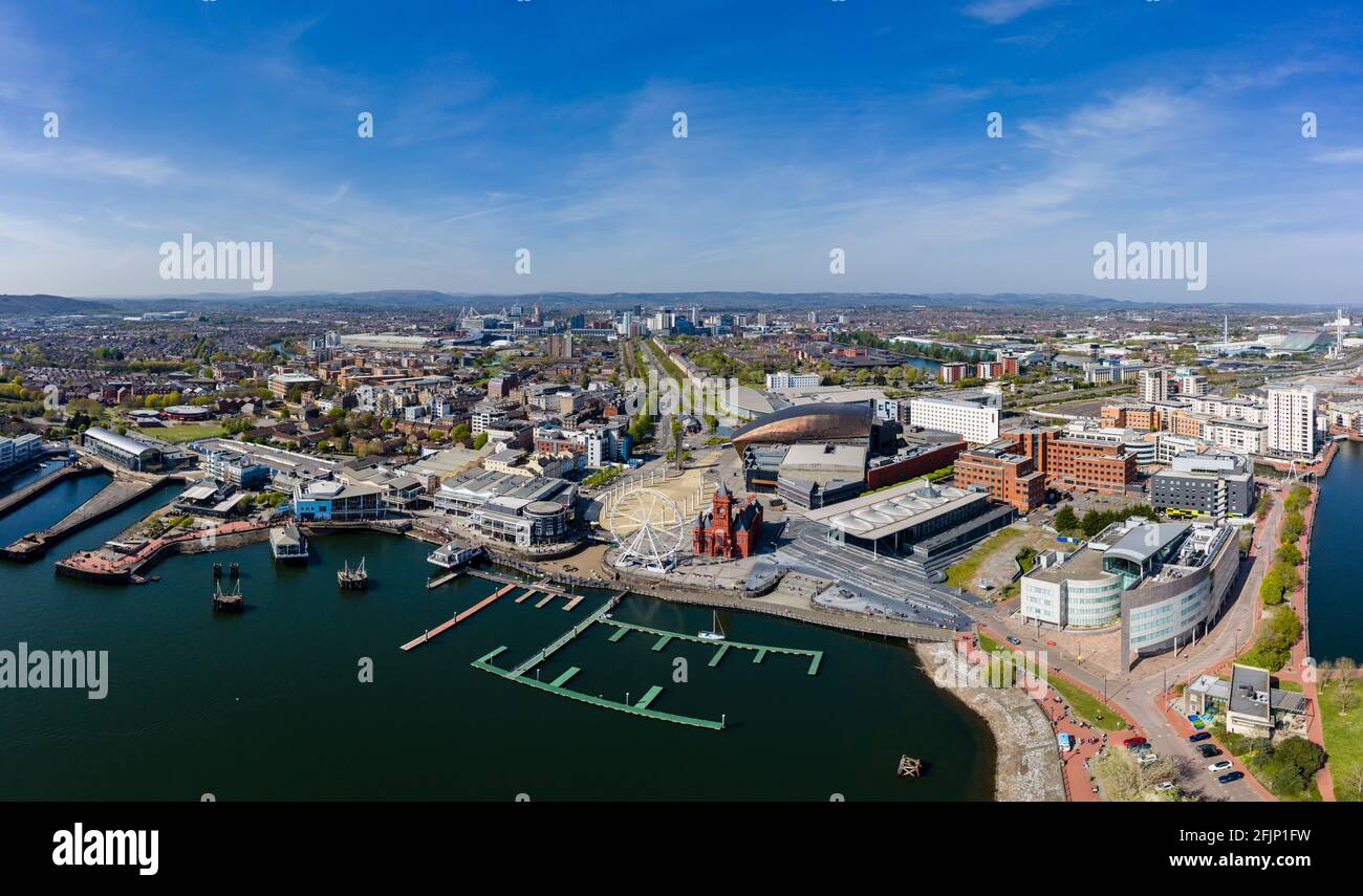 Aerial view cardiff city centre hi-res stock photography and images - Alamy