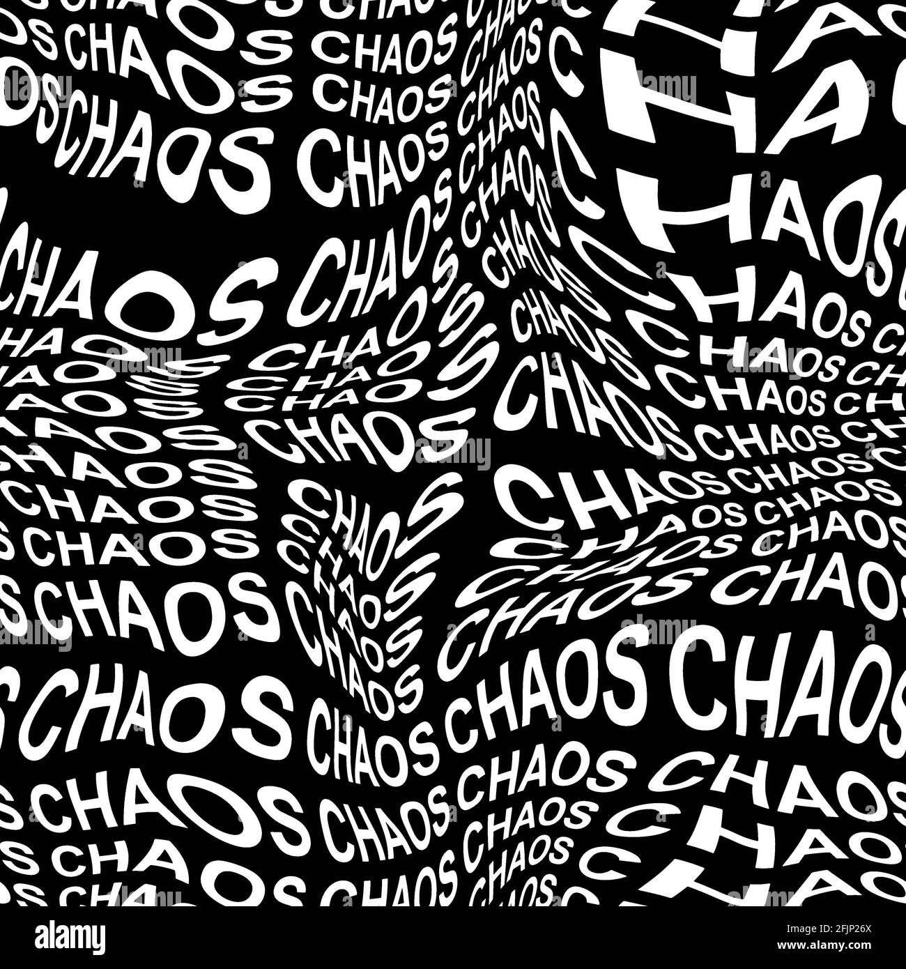CHAOS word warped, distorted, repeated, and arranged into seamless ...
