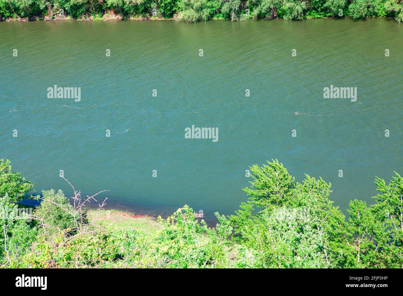 River view from above . Green riverside coast Stock Photo - Alamy