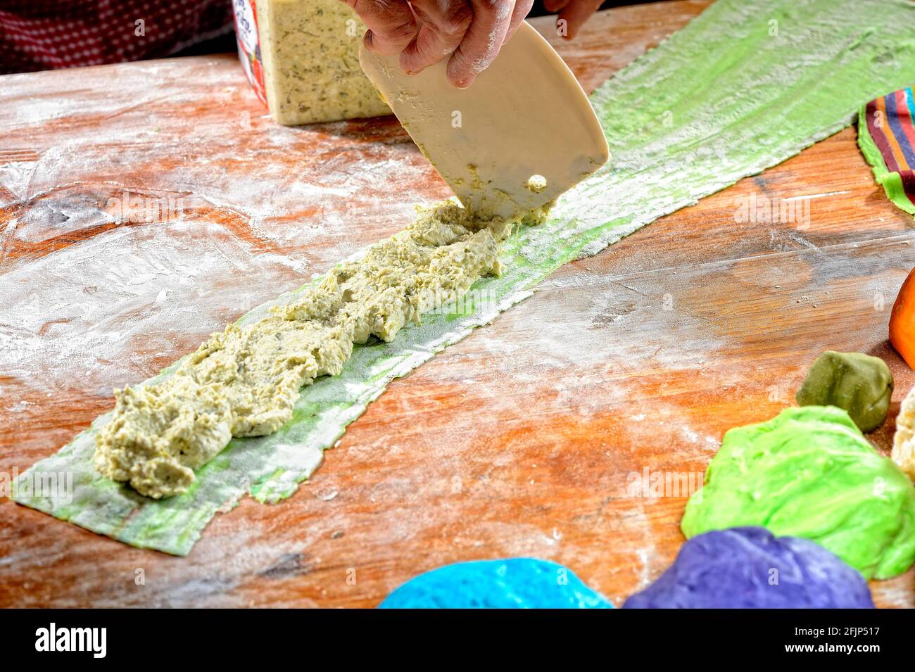 Fresh ravioli are filled, pasta dough, Germany Stock Photo - Alamy