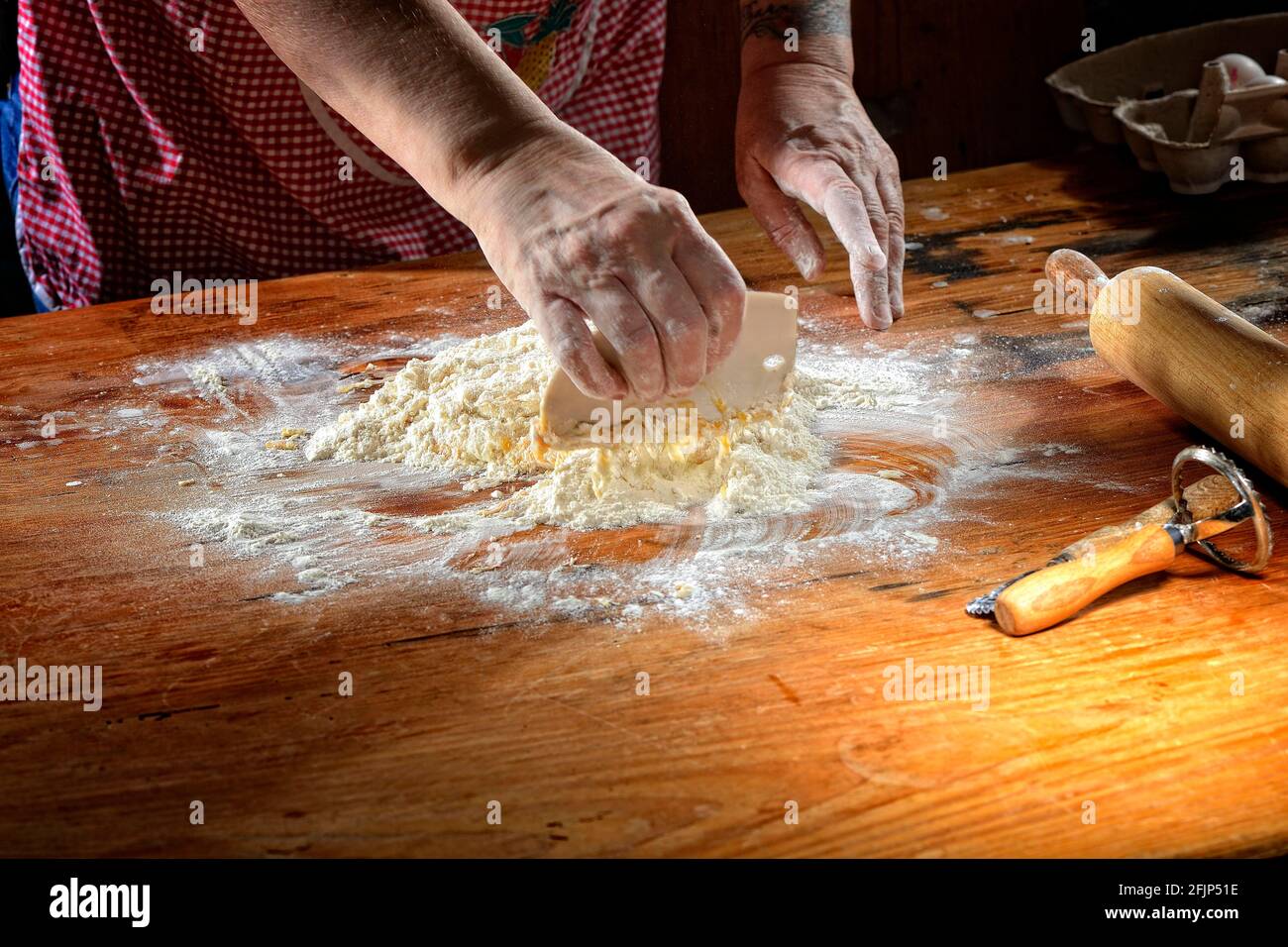 Woman mixes fresh pasta dough, Germany Stock Photo - Alamy