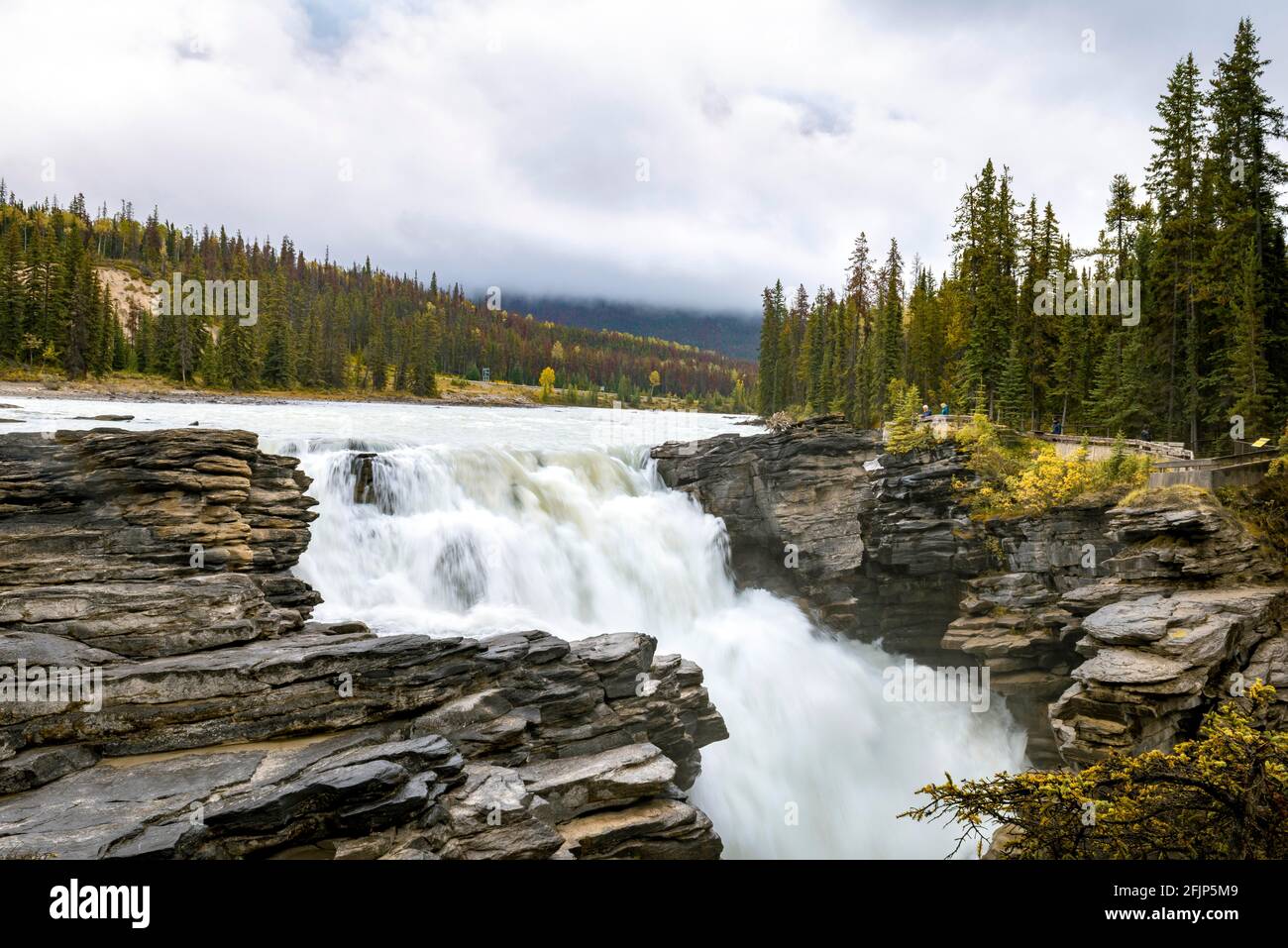 Waterfall, Athabasca Falls, Athabasca River, Icefields Parkway, Banff ...