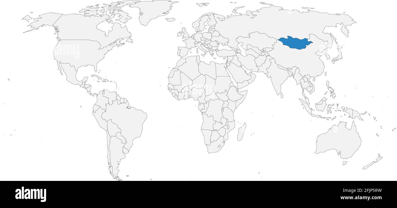 Mongolia asian country isolated on world map. Business concepts and ...