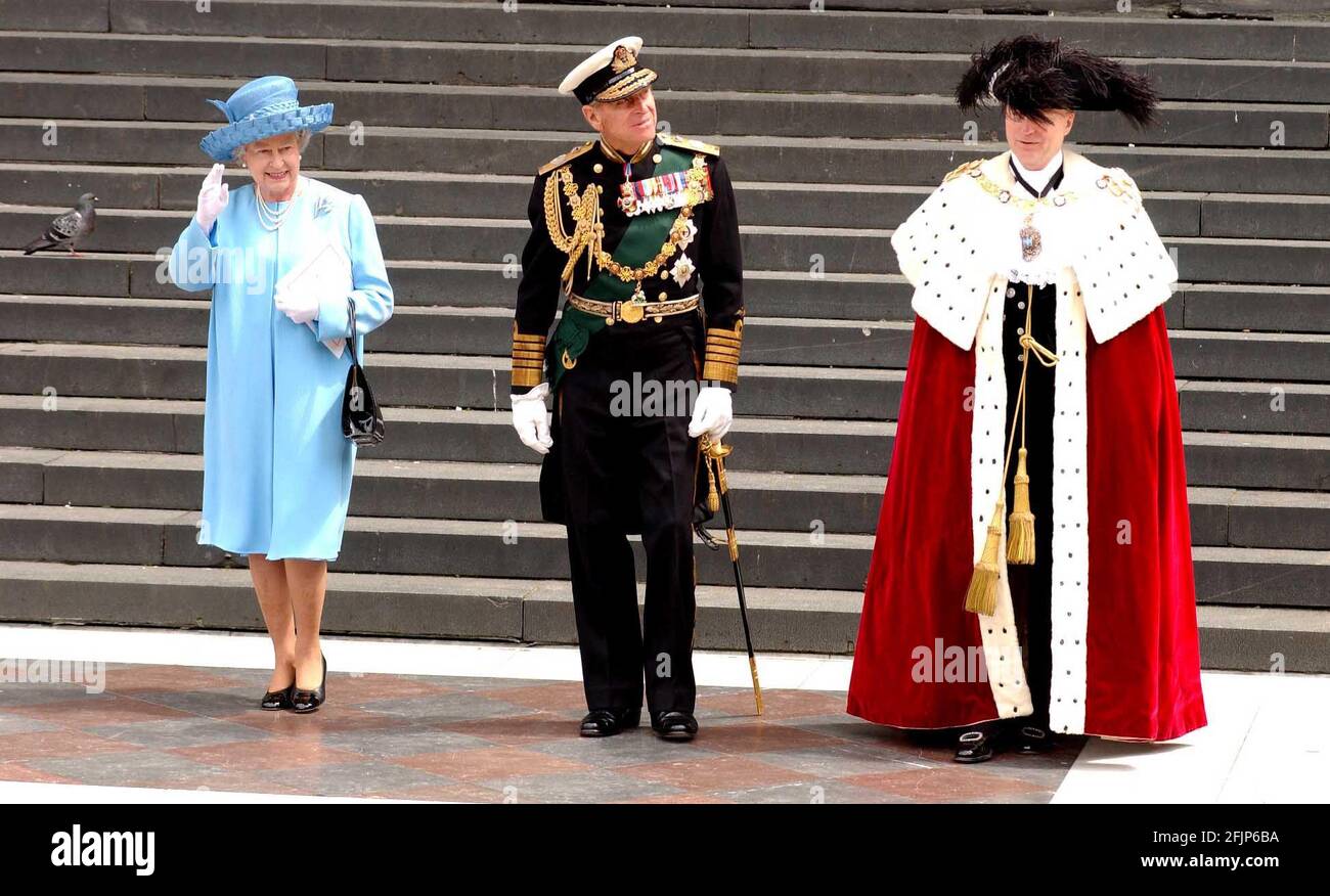 *ROTA* The Queen leaving St Pauls this morning after a special service ...