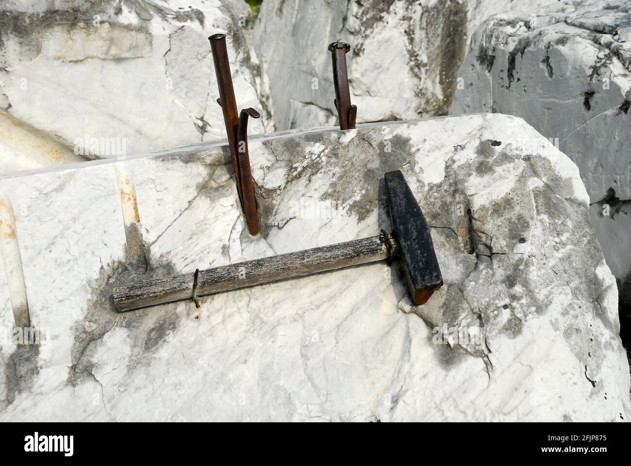 Tools for marble processing, hammer, Carrara, Italy Stock Photo - Alamy
