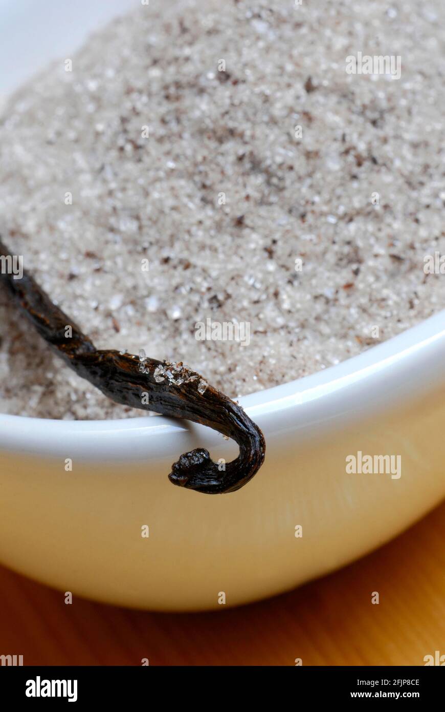 Vanilla pod, vanilla sugar (Vanilla planifolia), vanilla pod, sugar ...