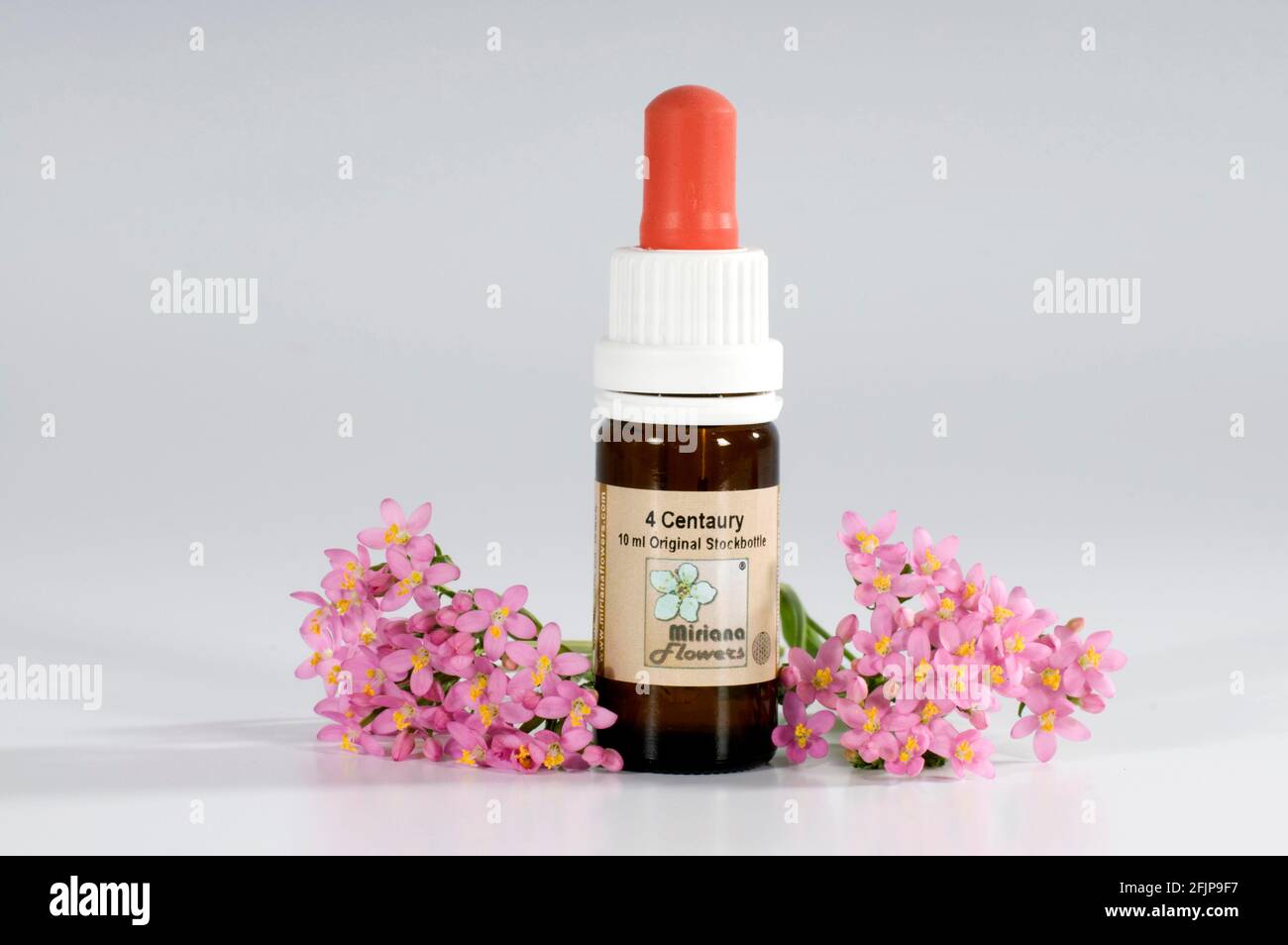 Bottle with Bach flower drops Centaurium, Centaurium centaury, God's ...