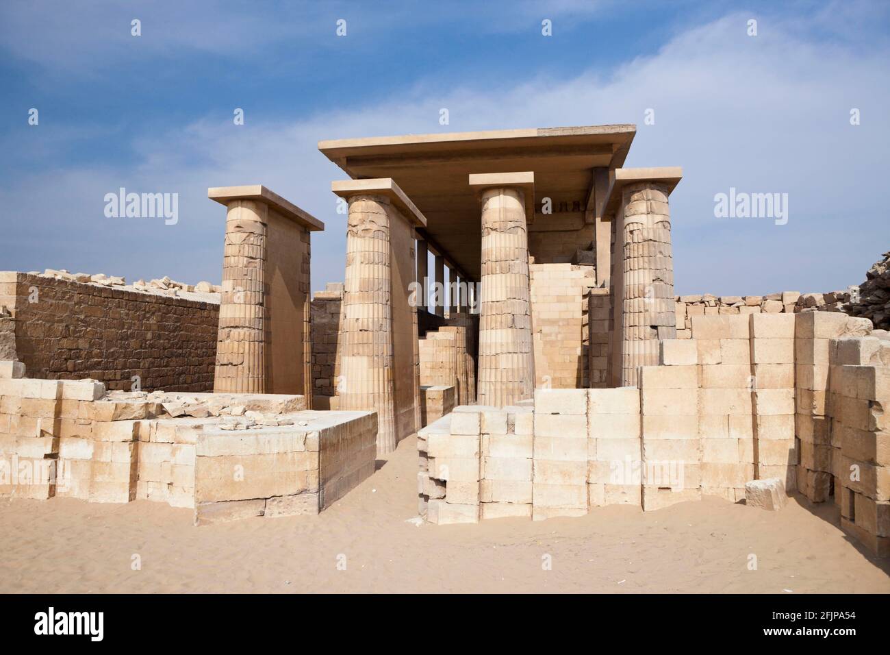 Entrance to the area of the Step Pyramid of Pharaoh Djoser, Sakkara ...