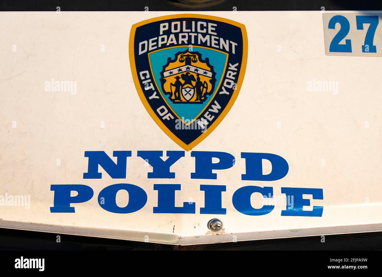 Label on Police car, New York Police Department, NYPD, Manhattan, New ...