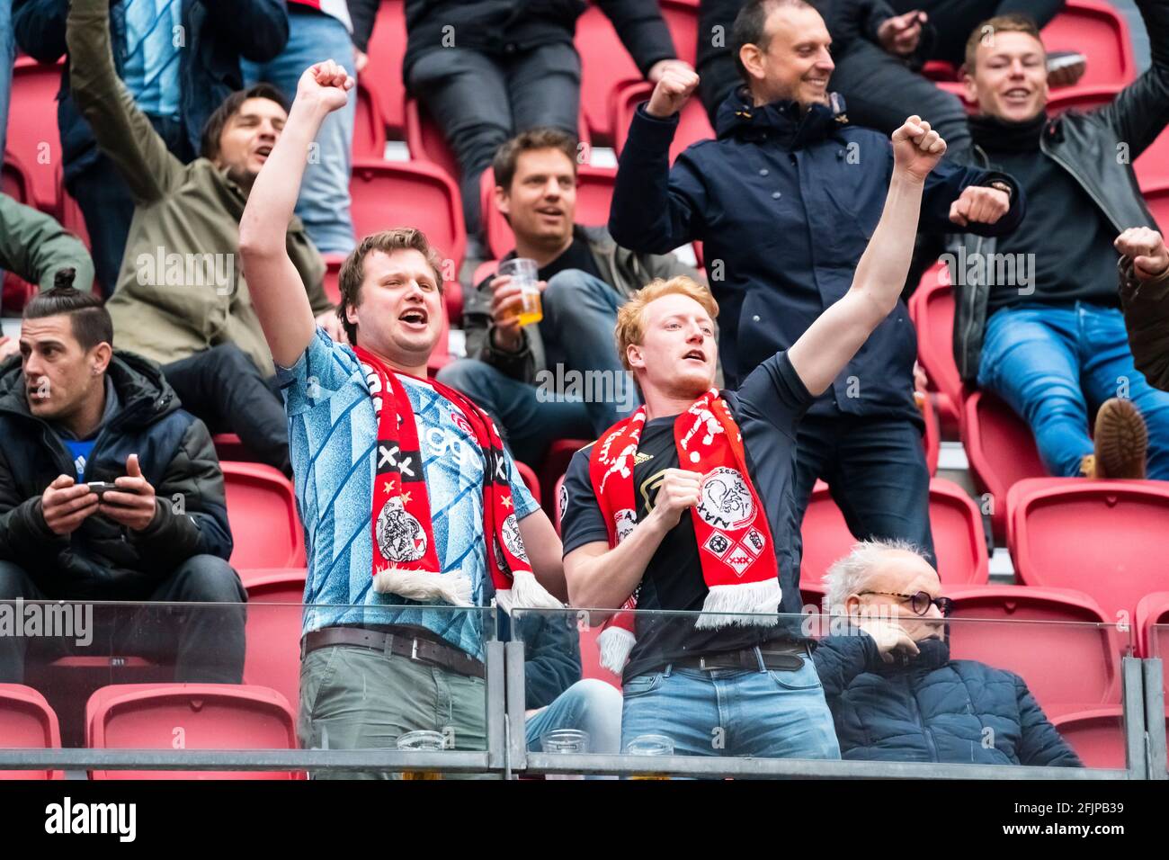 Ajax fans during Eredivisie match Ajax-AZ on April, 25 2021 in ...