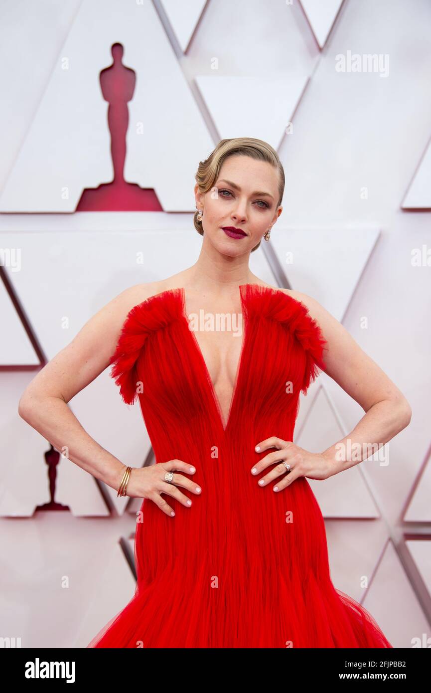 Los Angeles Usa 25th Apr 2021 Oscar Nominee Amanda Seyfried