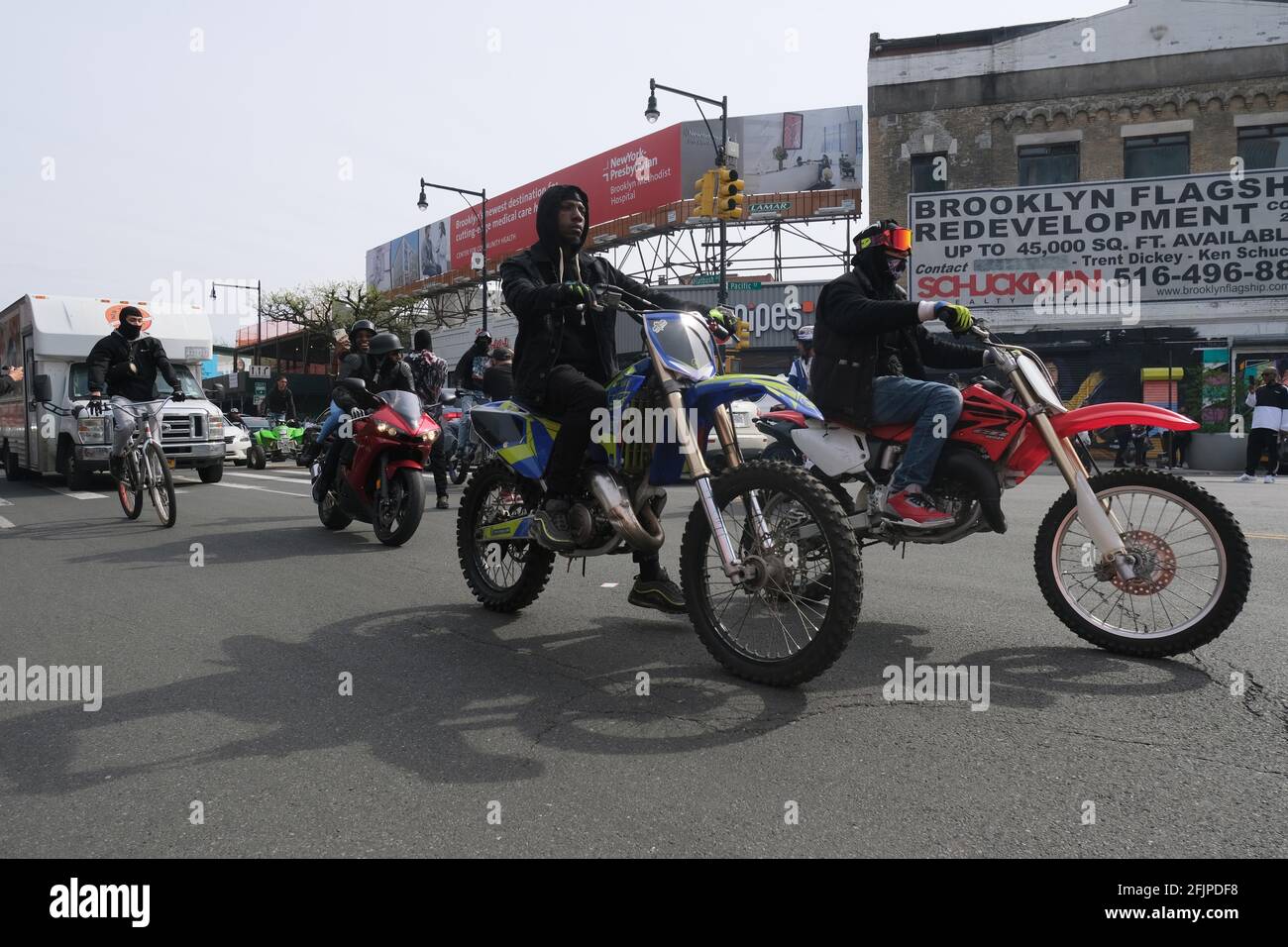Brooklyn, New York, New York, USA. 24th Apr, 2021. Motorcyclists come ...