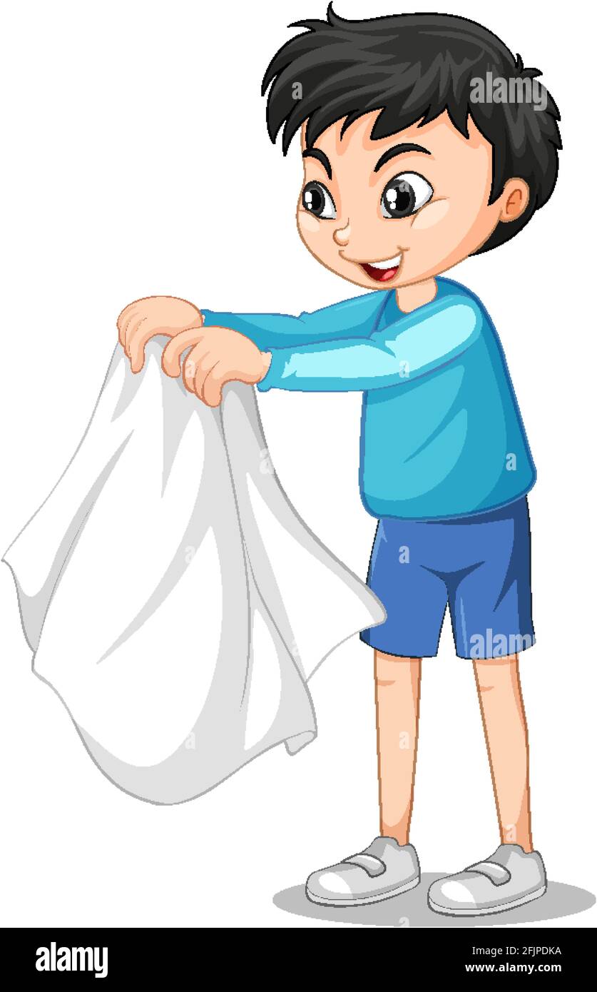 Cartoon character of a boy taking coat off illustration Stock Vector ...