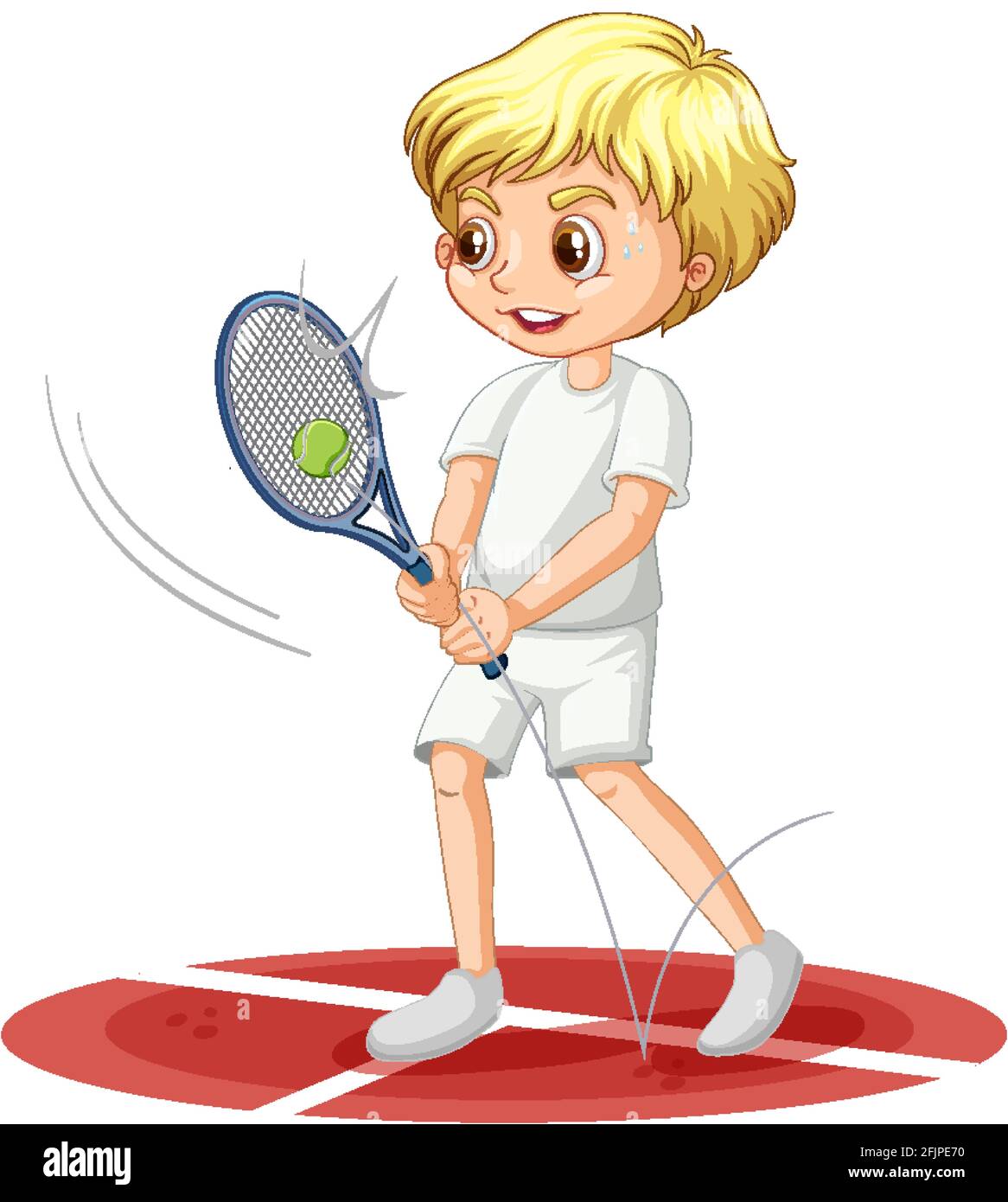 A boy cartoon character playing racket illustration Stock Vector Image ...