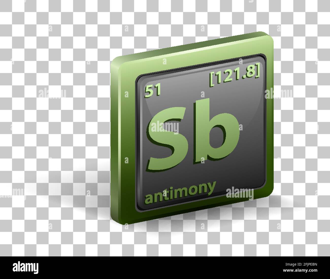 Antimony chemical element. Chemical symbol with atomic number and ...