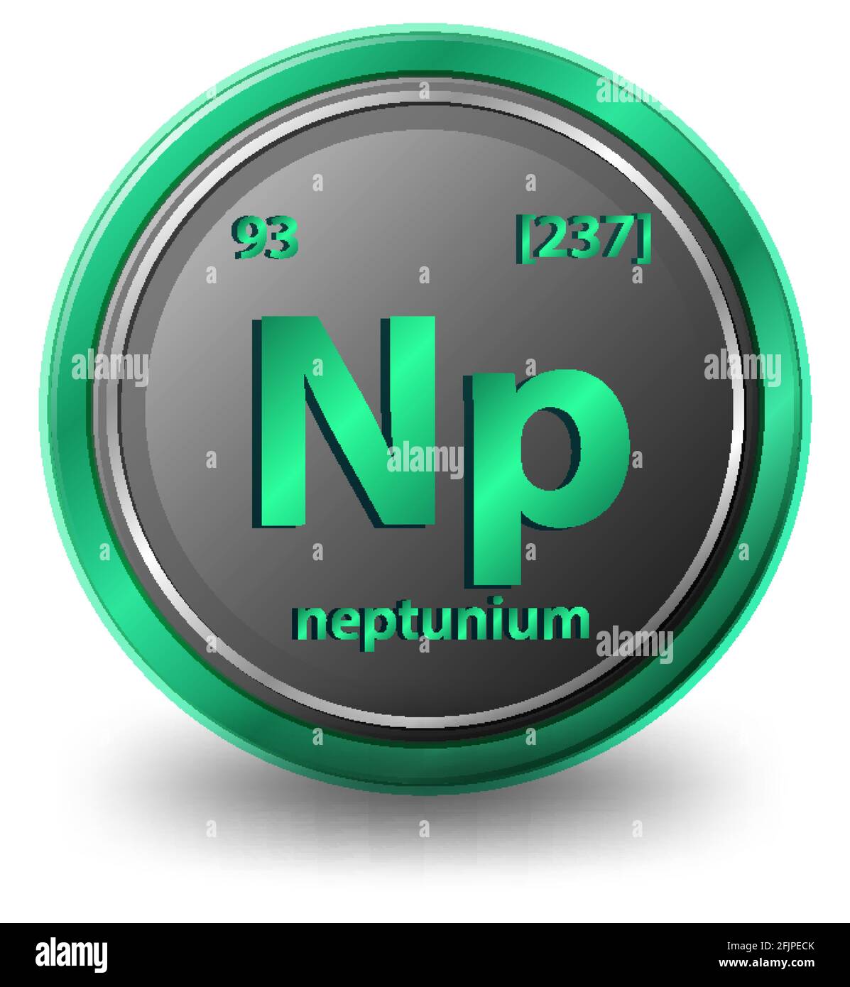 Neptunium chemical element. Chemical symbol with atomic number and ...