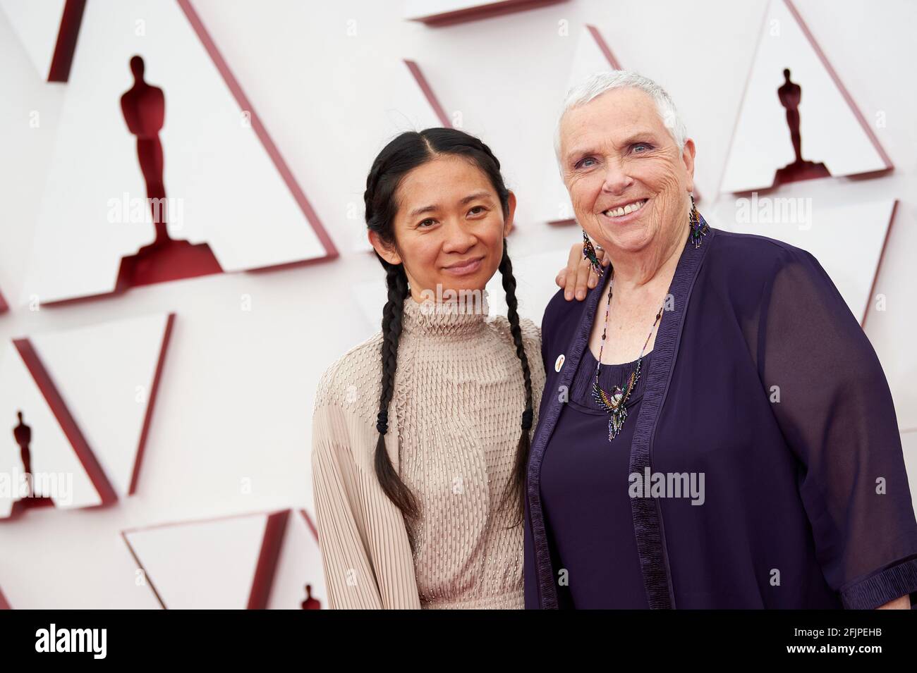 Los Angeles, USA. 25th Apr, 2021. Oscar® nominee Chloe Zhao and ...