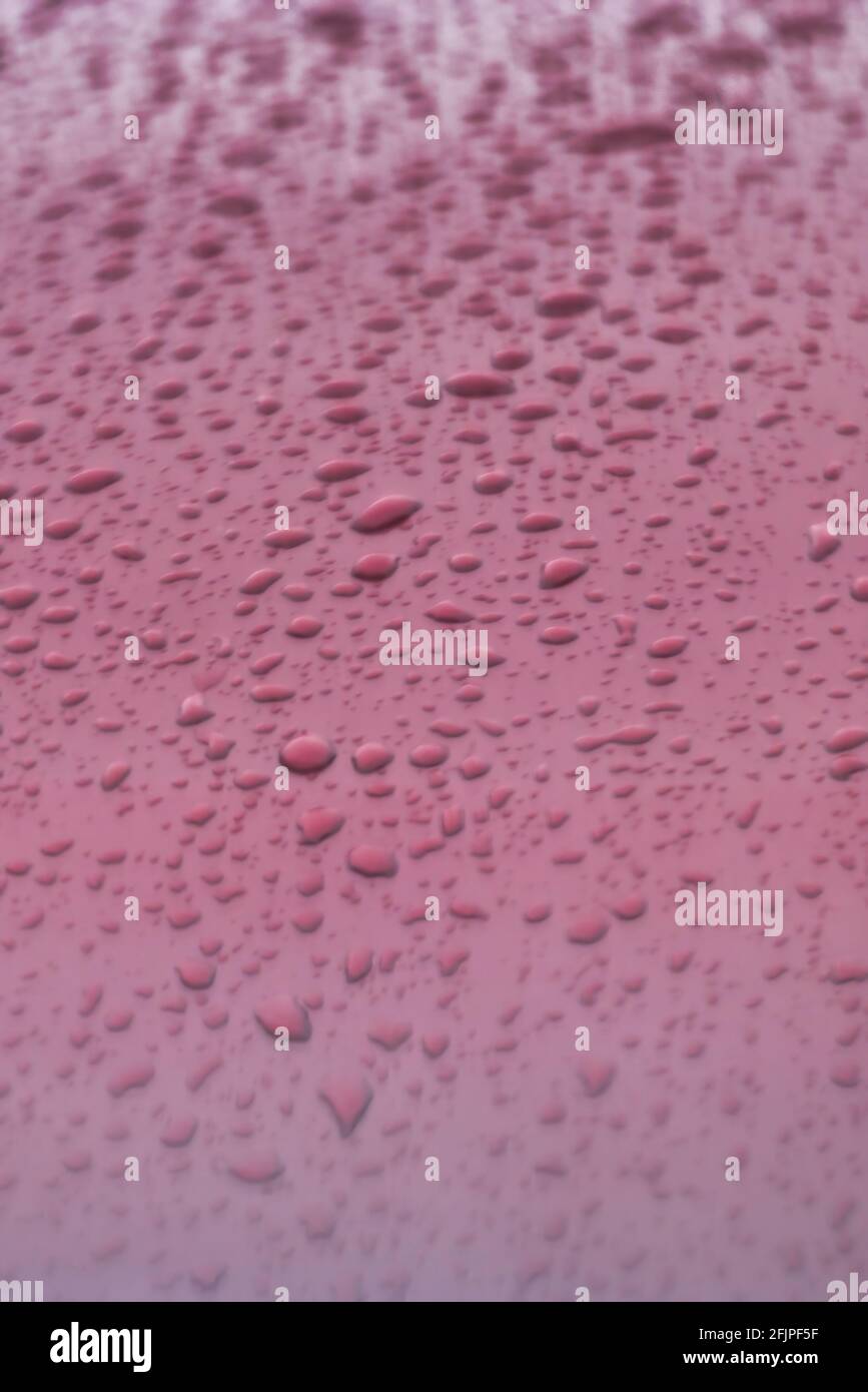 abstract red metal with rain drops and water Stock Photo - Alamy