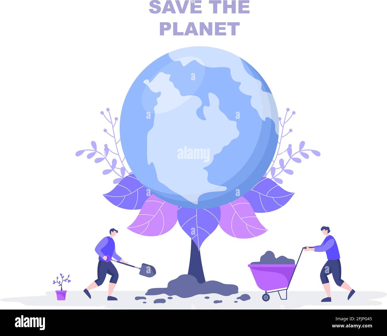 Save Our Planet Earth Illustration To Green Environment With Eco ...