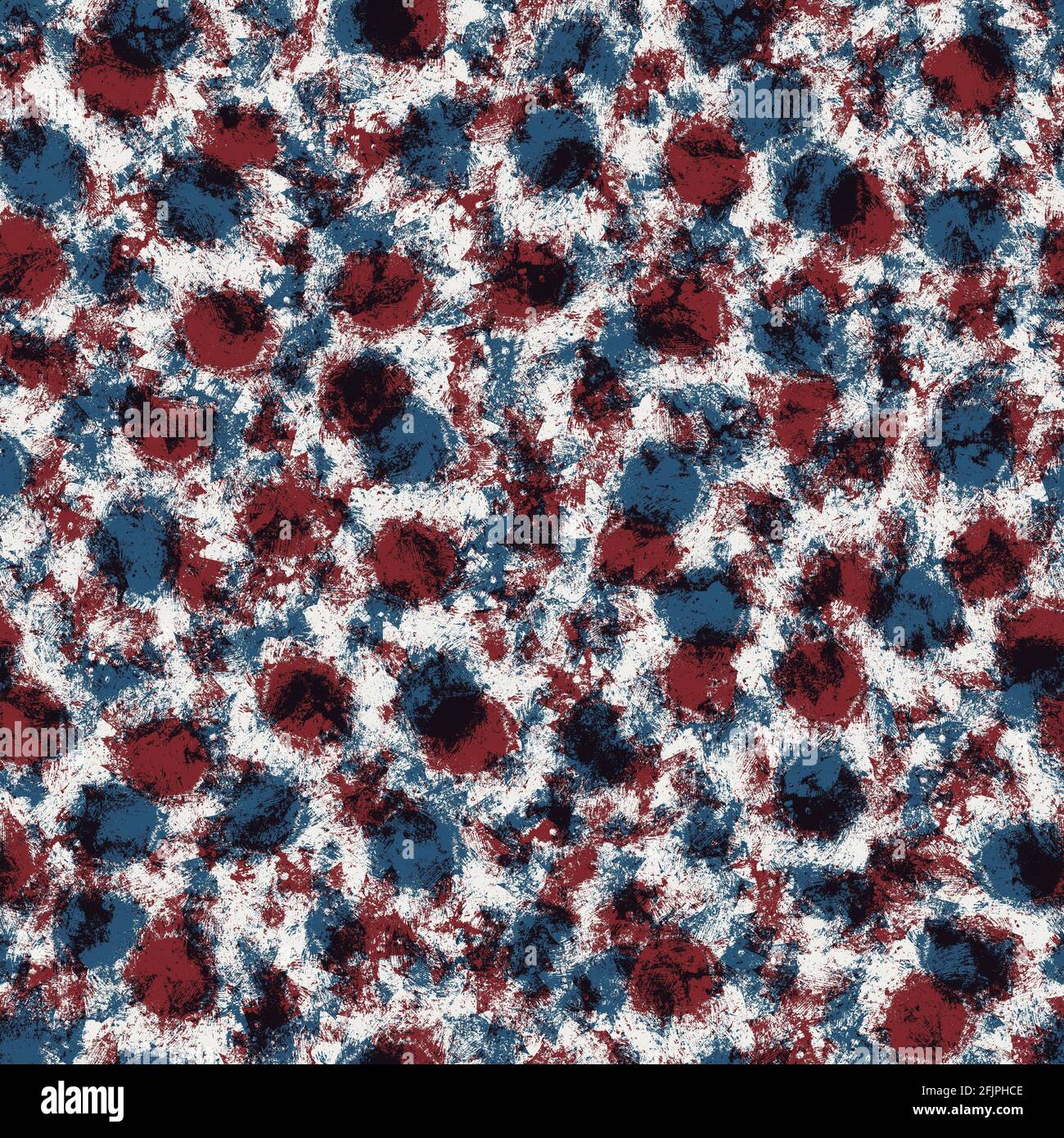 Seamless floral pattern in red blue black white Stock Photo - Alamy