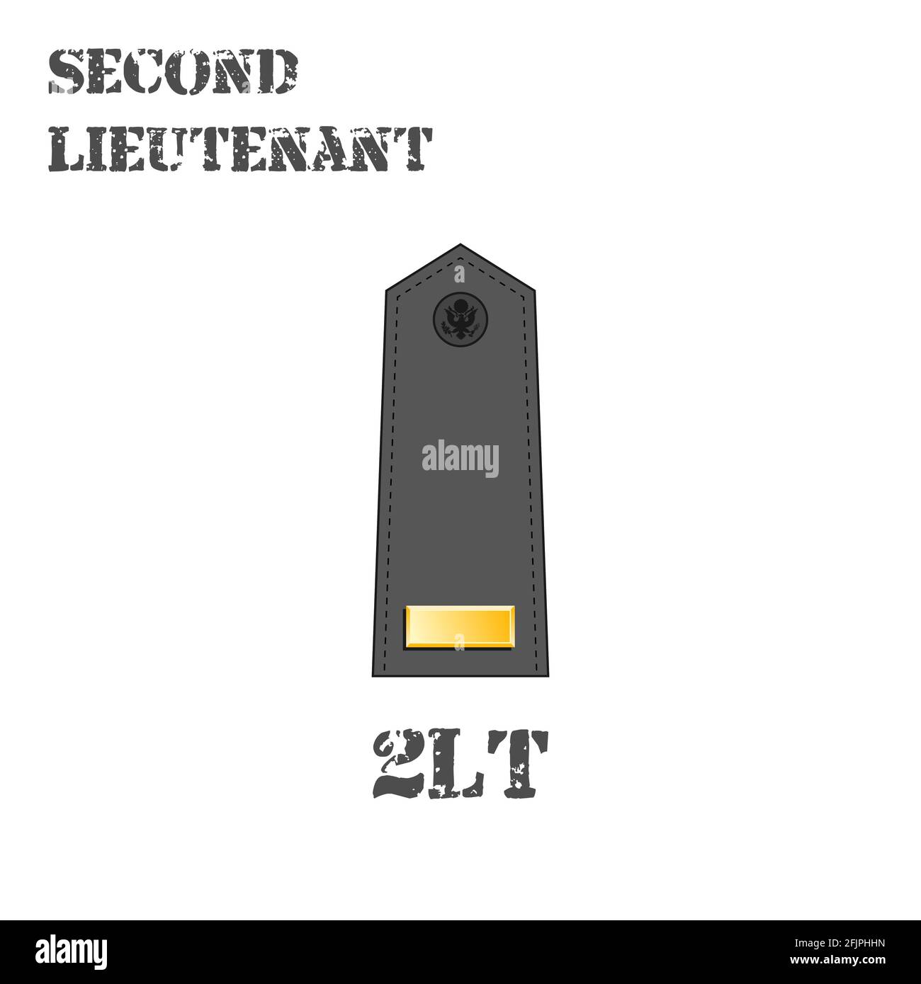 Realistic vector icon of the chevron of the Second lieutenant of the US ...
